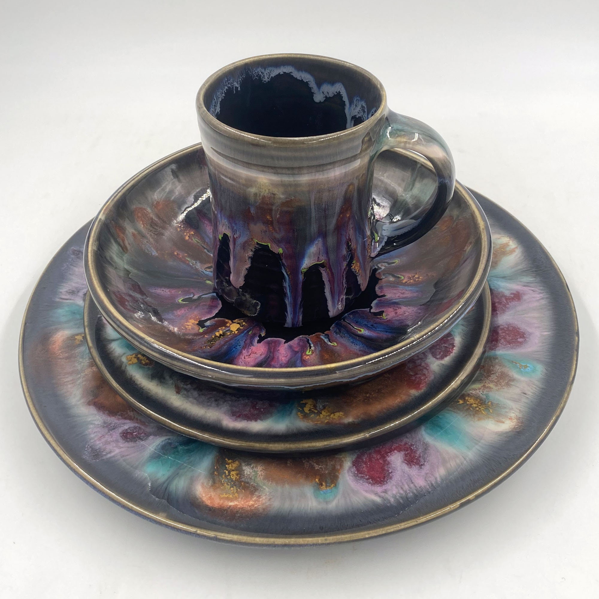 Pearl Dinner/salad Bowl - Handmade Stoneware Pottery - Etsy