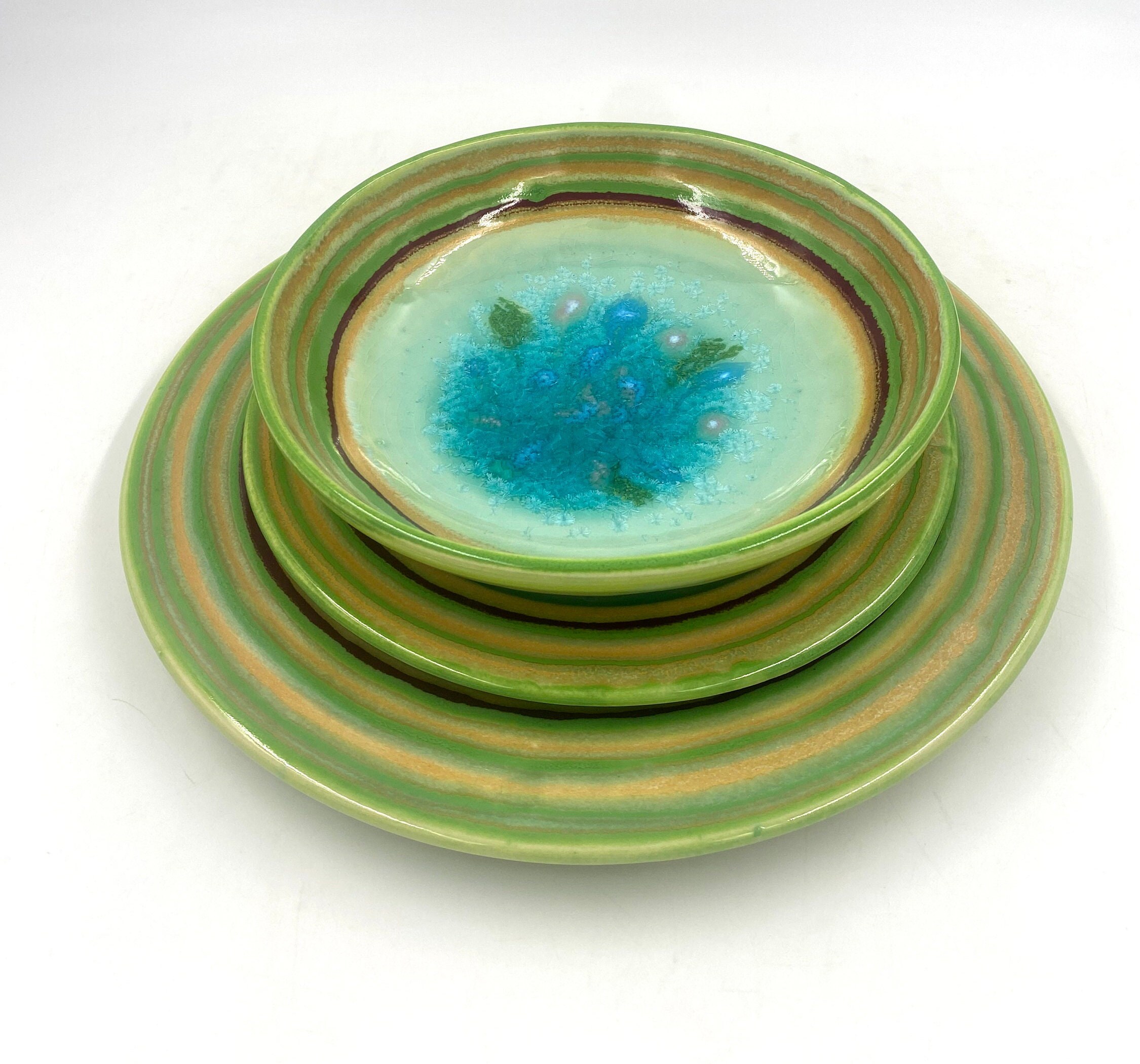 Ocean Plates Dinner Plates Salad Plates Handmade Stoneware - Etsy