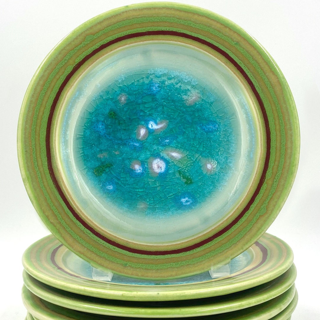 Ocean Plates, Dinner Plates, Salad Plates - Handmade Stoneware Pottery ...