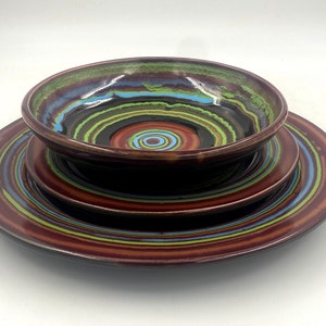 Spanish Night Dinnerware Set, Glazed, Handmade, Pottery Dishes, Place ...