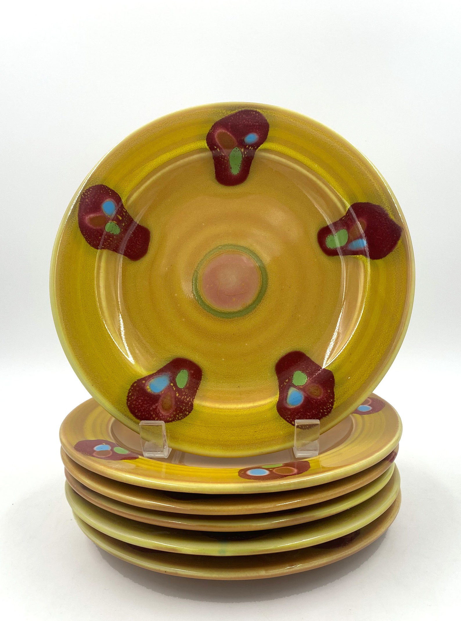 Mango Plates, Dinner Plates, Salad Plates Handmade Stoneware Pottery - Etsy