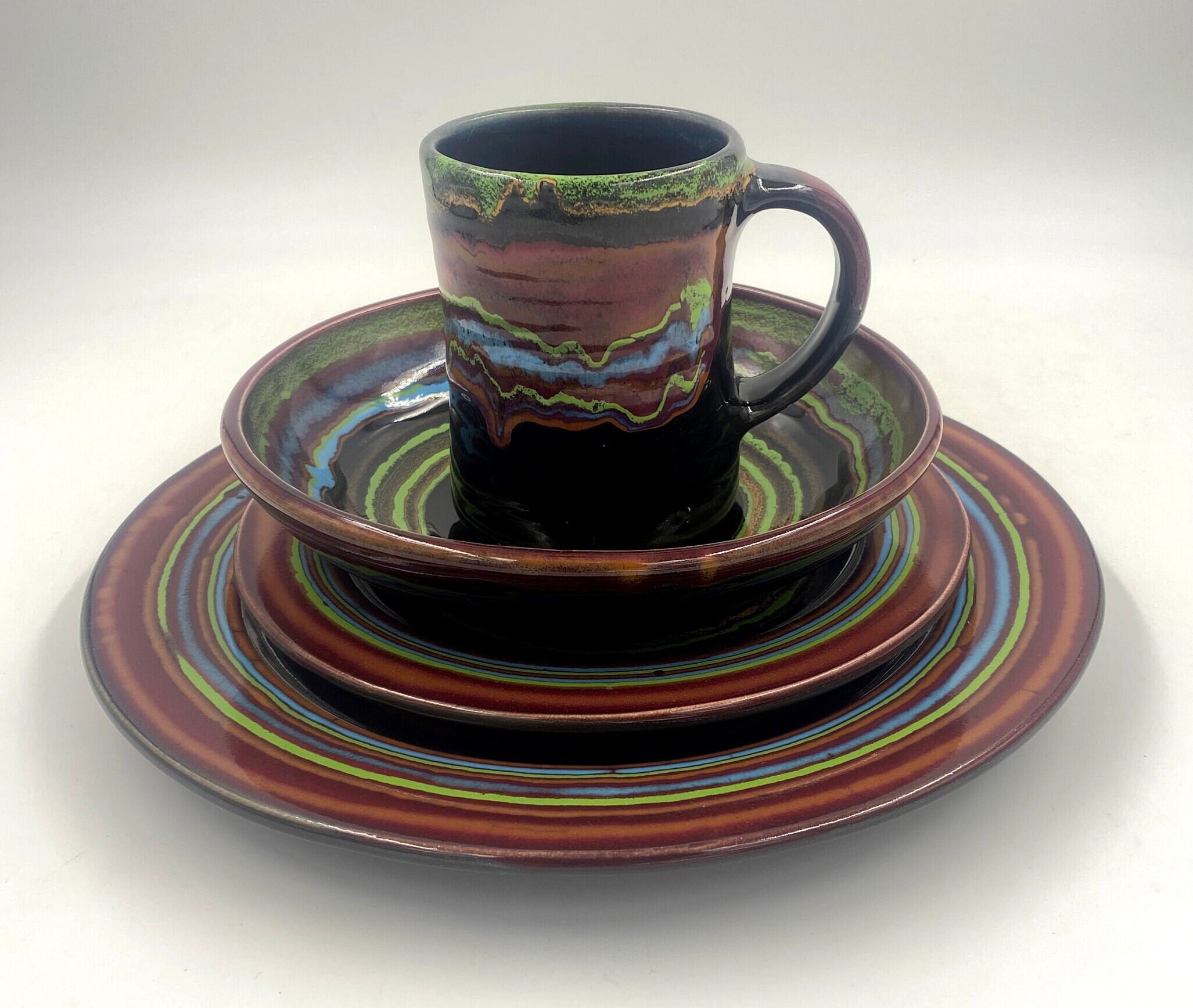 Spanish Night Dinnerware Set Glazed Handmade Pottery - Etsy