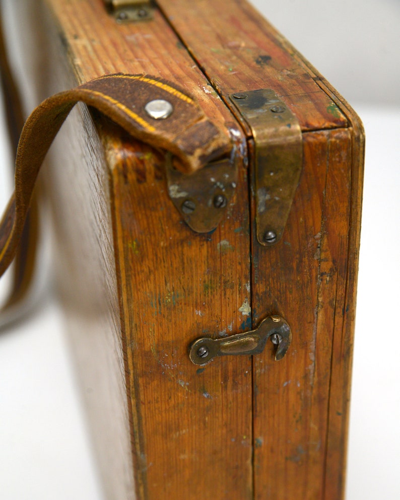 Old Wooden Painter's Box With Artist's Palette ,vintage Painters Tool ...