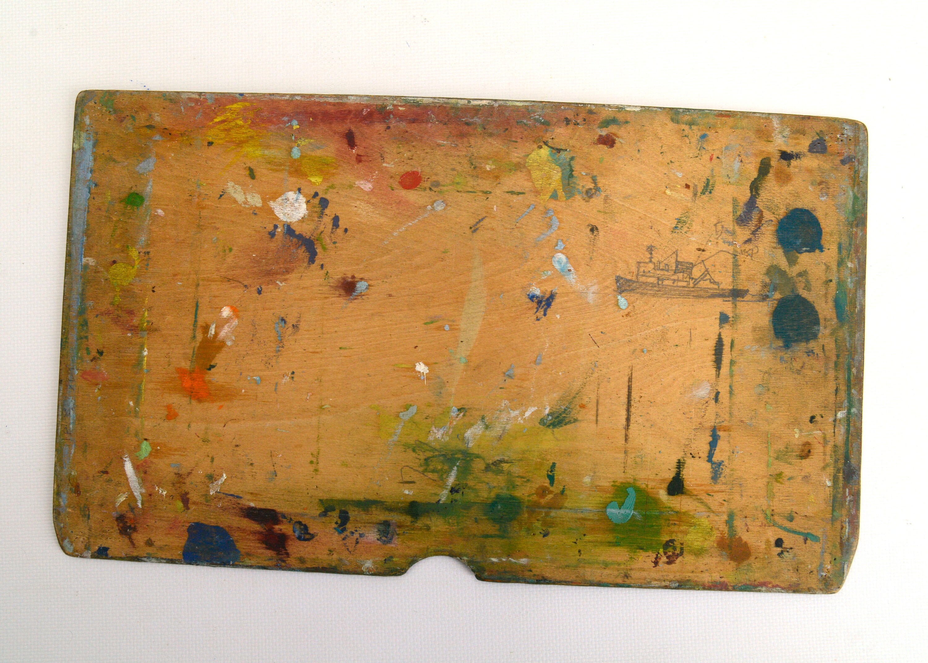 Old Wooden Painter's Box With Artist's Palette ,vintage Painters Tool ...