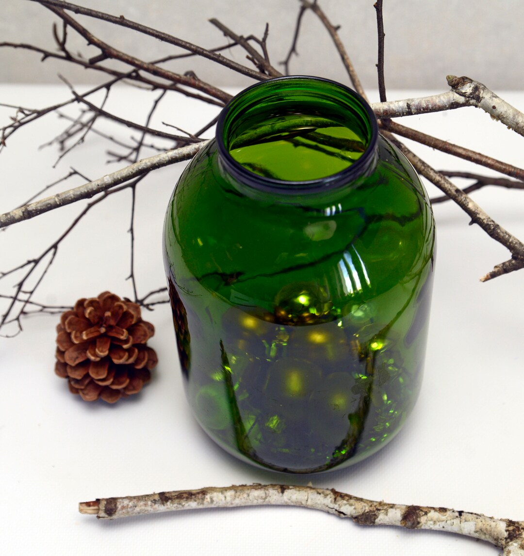 Glass Large Green Vase 3 Liter Large Glass Jar Floor Vase - Etsy