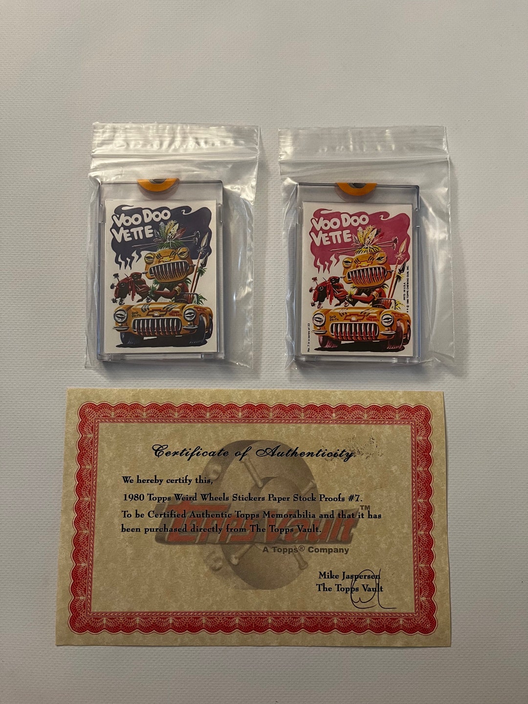 Topps Vault: Voodoo Vette #7; Weird Wheels Paper Stickers Stock Proof ...