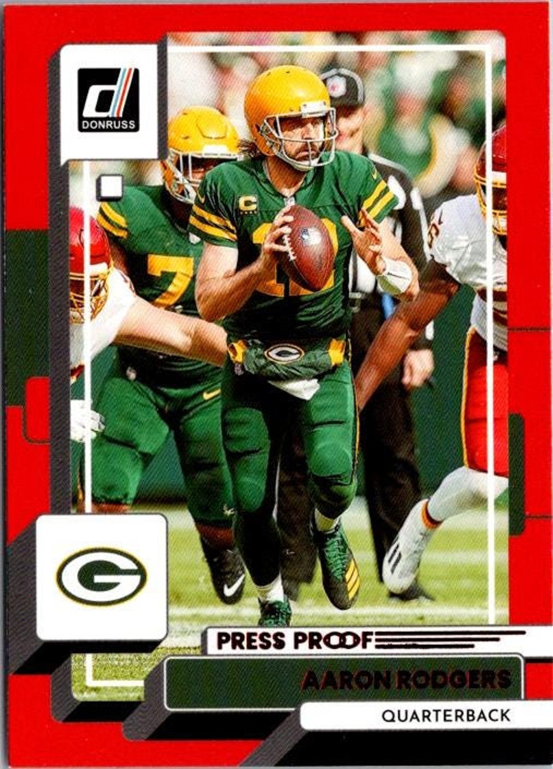 Aaron Rodgers #97 Green Bay Packers; Red Press Proof; Panini Donruss ...