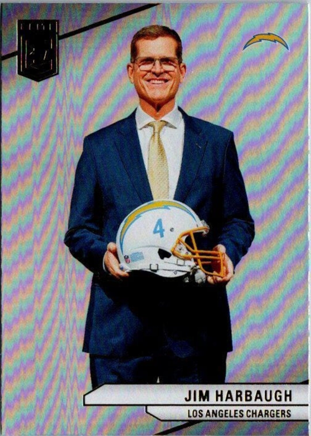 Jim Harbaugh #100 Los Angeles Chargers; Coach Card; Panini Donruss ...