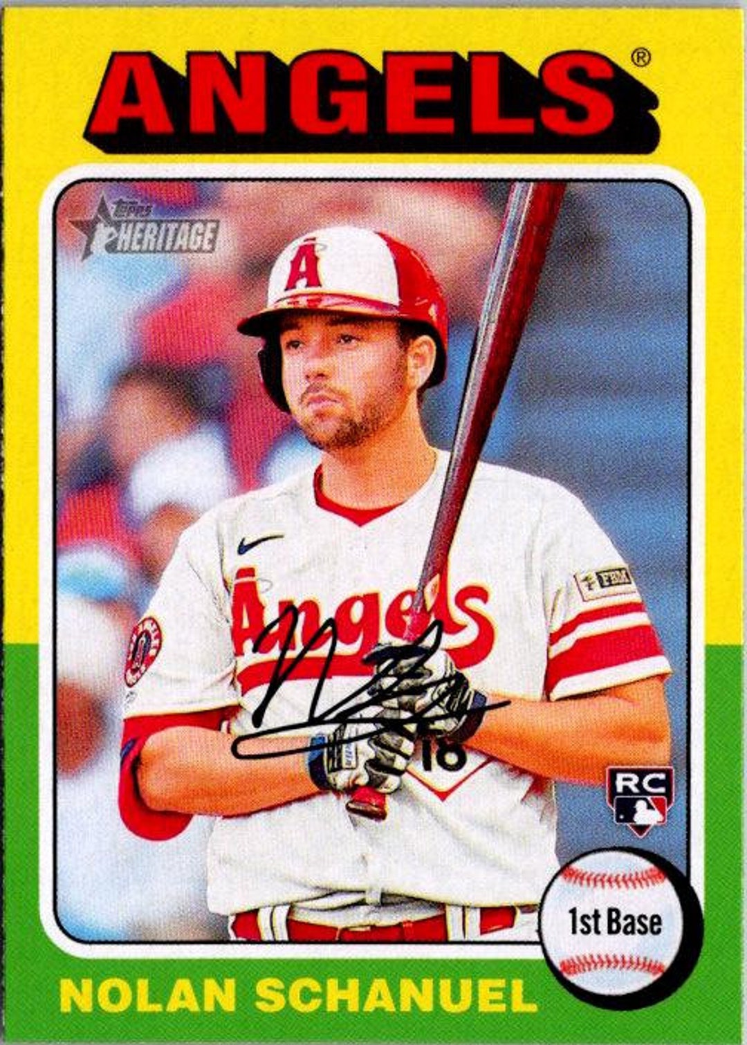 Nolan Schanuel #389 Los Angeles Angels; Rookie; Topps Heritage Baseball ...
