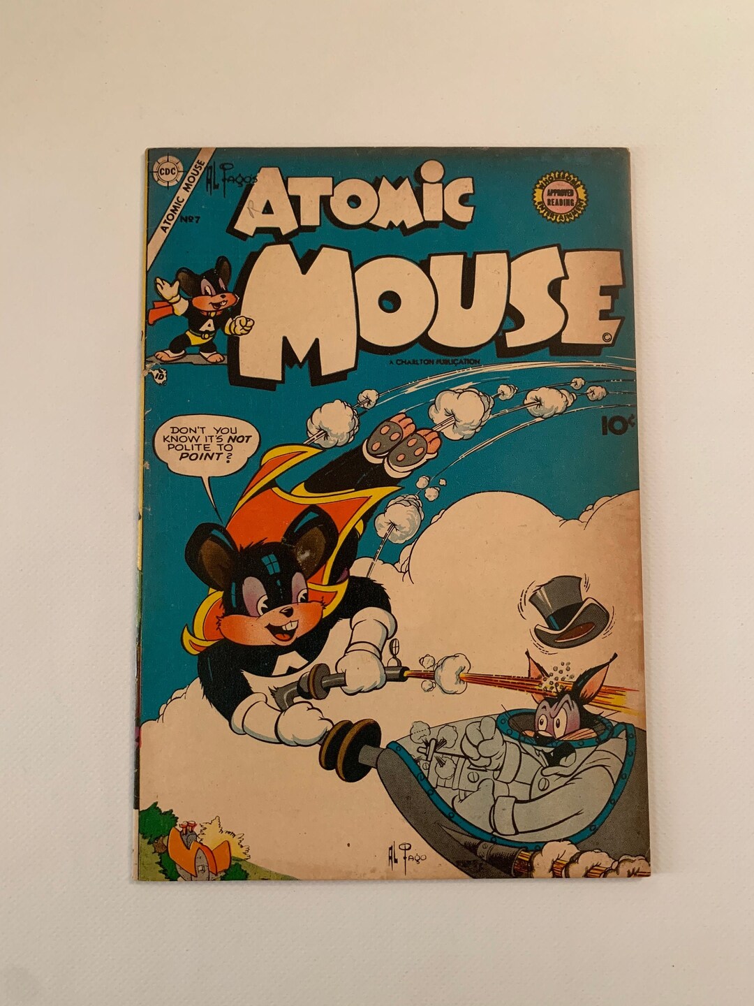 Atomic Mouse 7 4.5 Al Fago Cover Art Back Cover Pin-up Golden Age ...