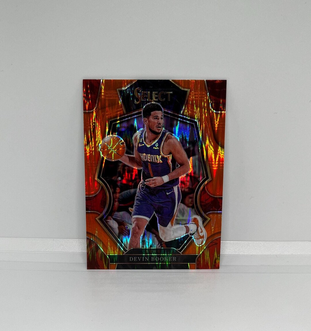 Devin Booker 138 Phoenix Suns Premier Level Orange Flash Prizm Panini ...