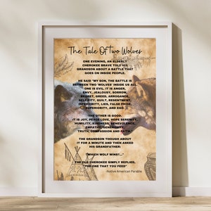 Tale of Two Wolves Native American Animal Art Wolf Art Wolf Gifts the ...
