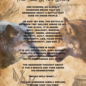 Tale of Two Wolves Native American Animal Art Wolf Art Wolf Gifts the ...