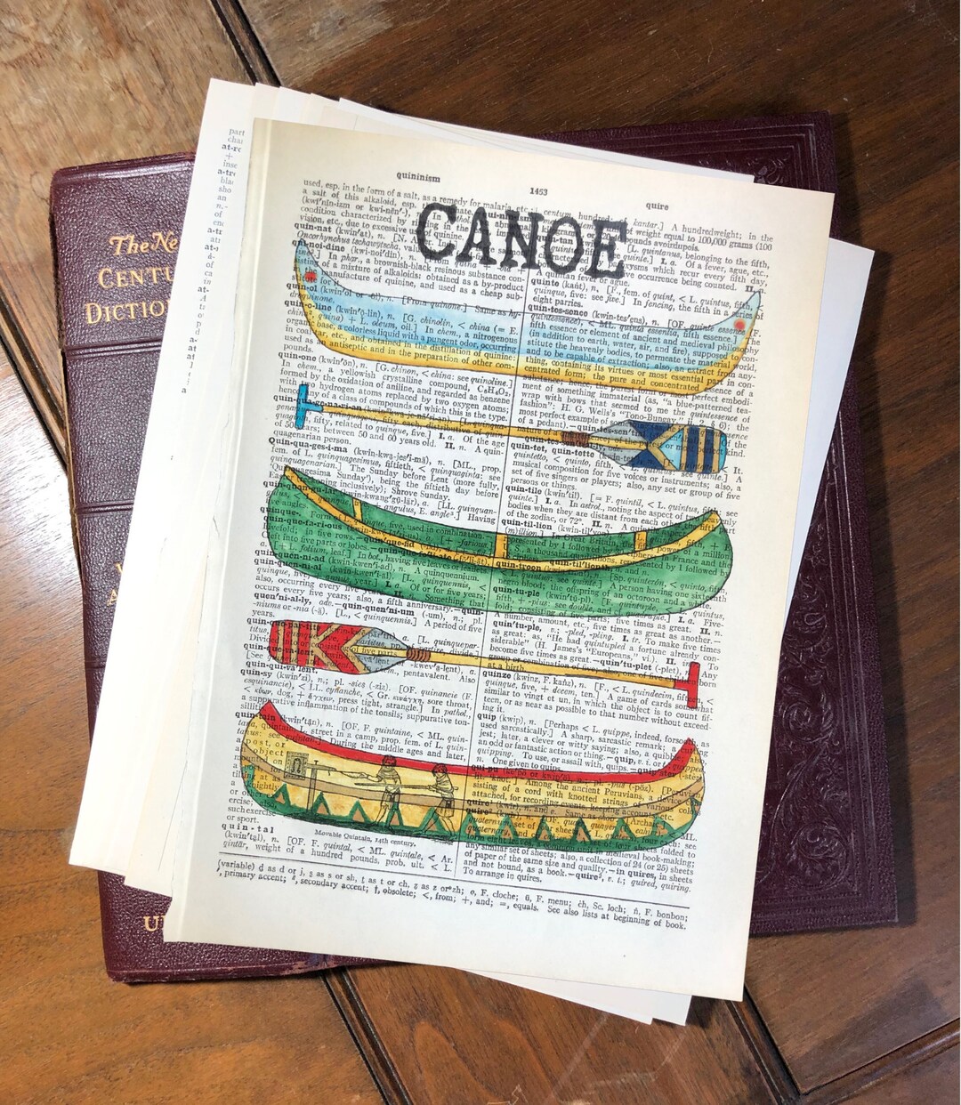 Canoe Outdoor Lover Gifts Vintage Art Print Retro Wall Art Lake House ...