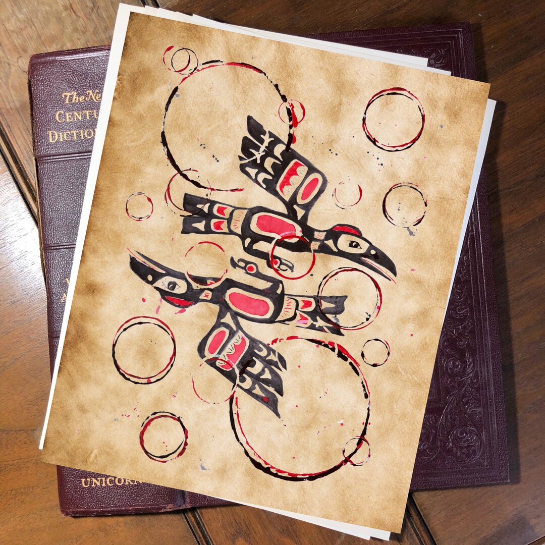 Eskimo Gifts Haida Art Native American Wall Art Ravens Vintage Art ...