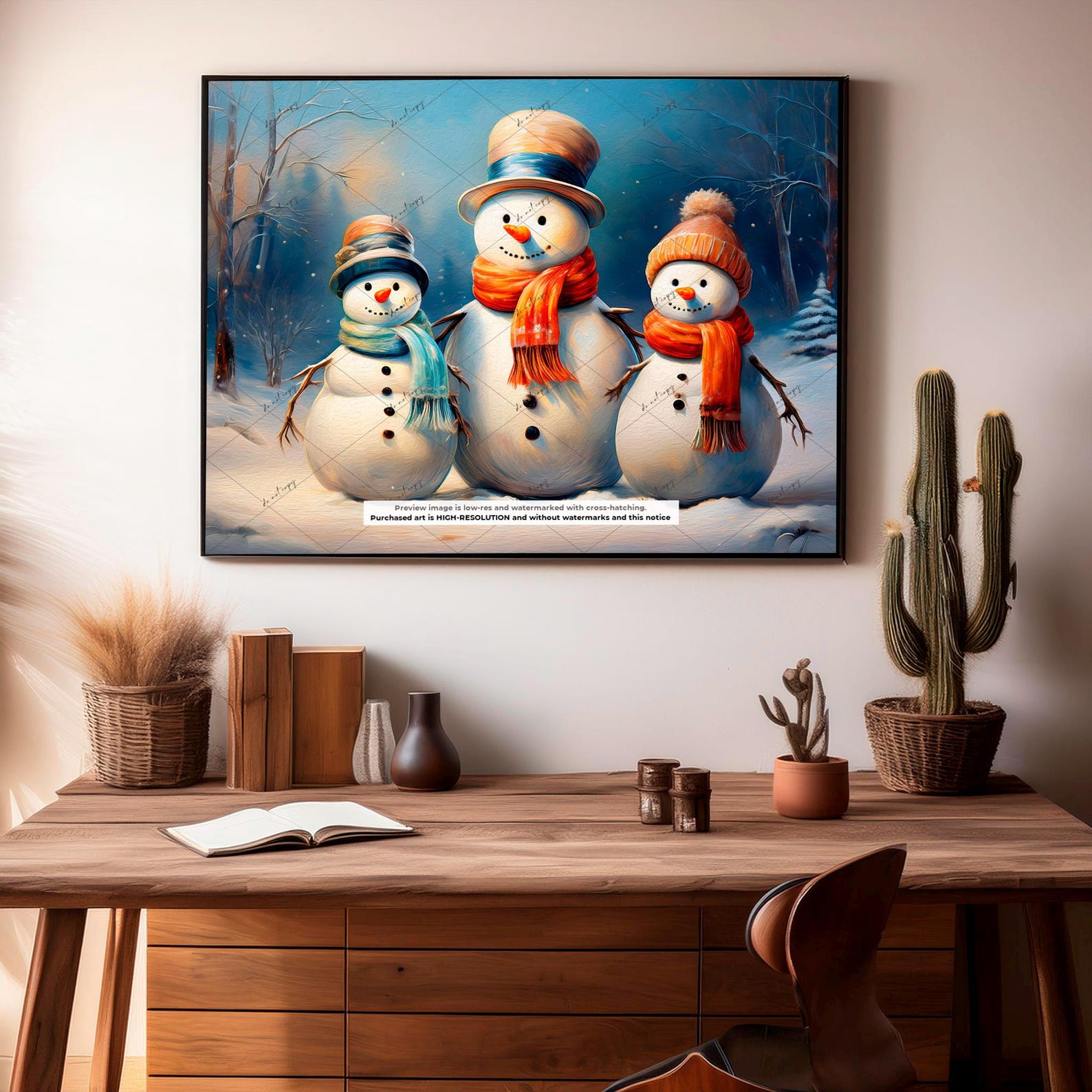 Holiday Art Snowman Snowman Family Professional Artistry Instant ...