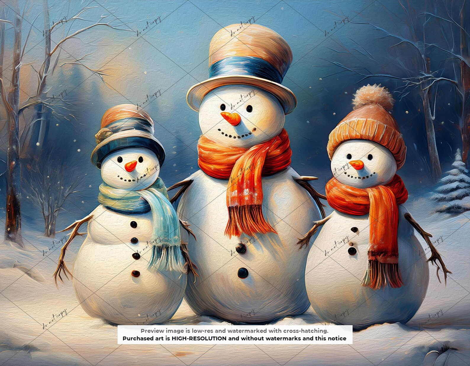 Holiday Art Snowman Snowman Family Professional Artistry Instant ...
