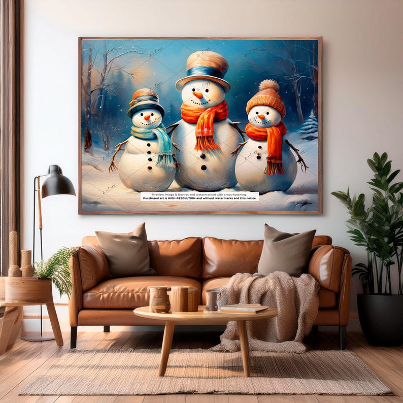 Holiday Art Snowman Snowman Family Professional Artistry Instant ...