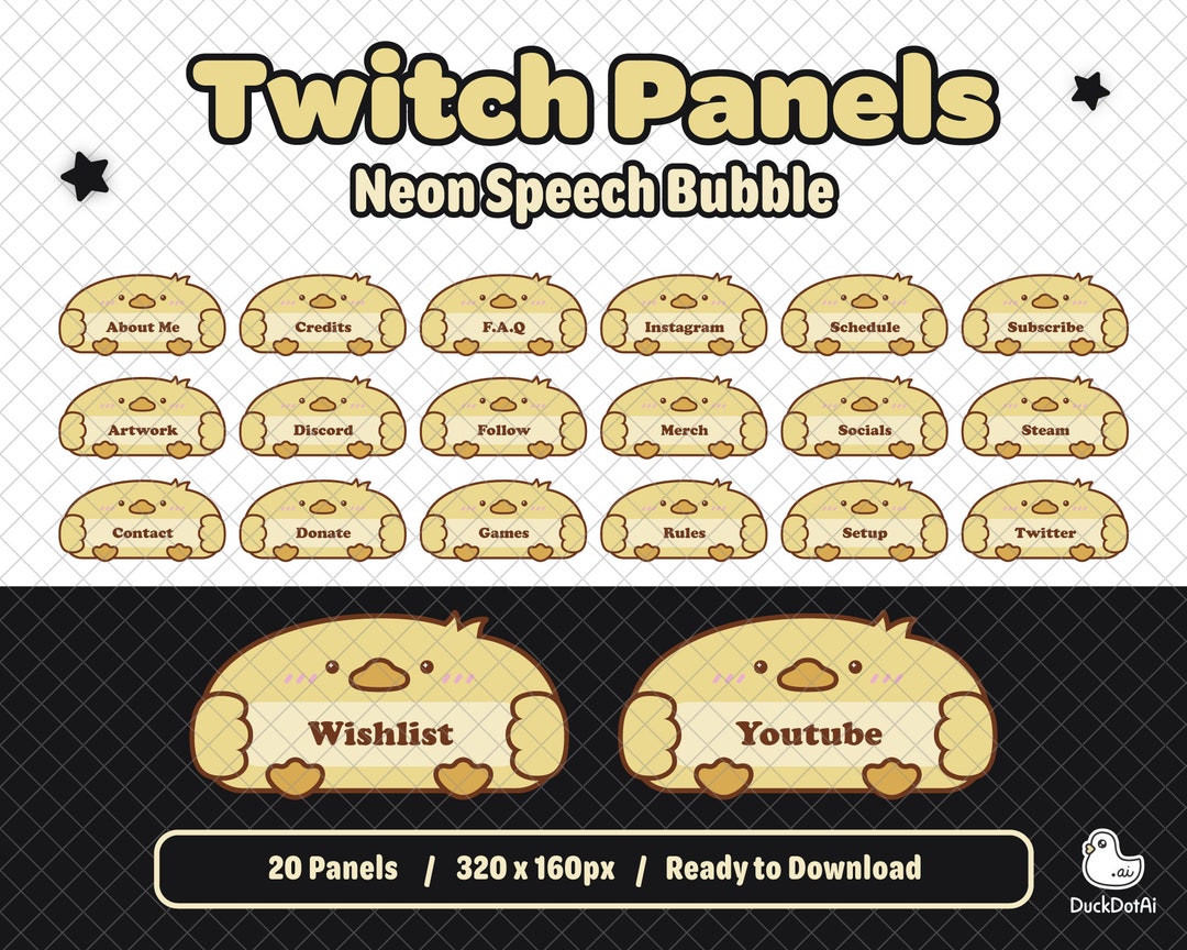 Twitch Panels / Headers / Blushing Duck / Kawaii / Birds / Cute ...