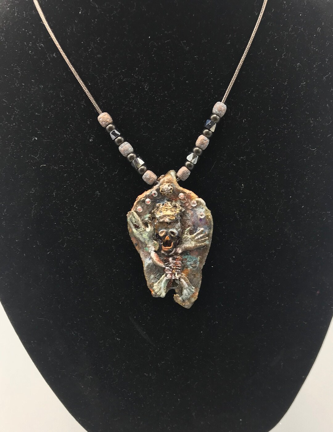 King of the White Walkers Hand Painted Crowned Skeleton Pendant With ...