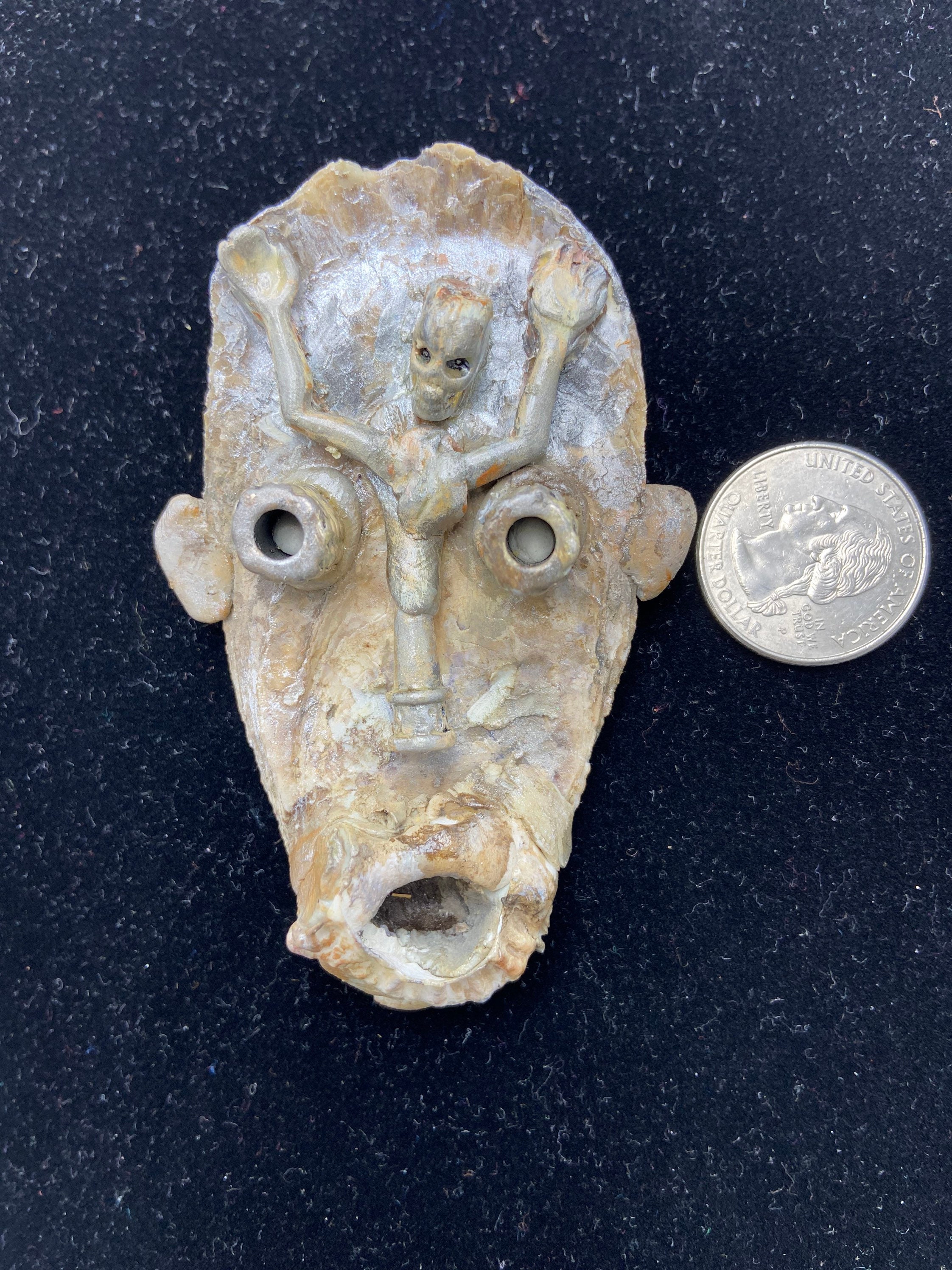 Creepy Oyster Barnacle Mouth Shell Skeleton Convertible Brooch Pin ...