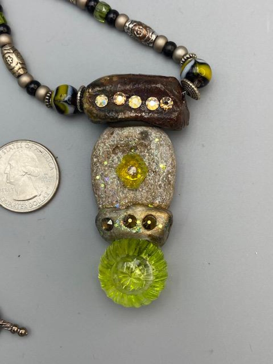 Super Cool Upcycled Sparkly Utah Rock With Handblown Glass & Swarovski ...