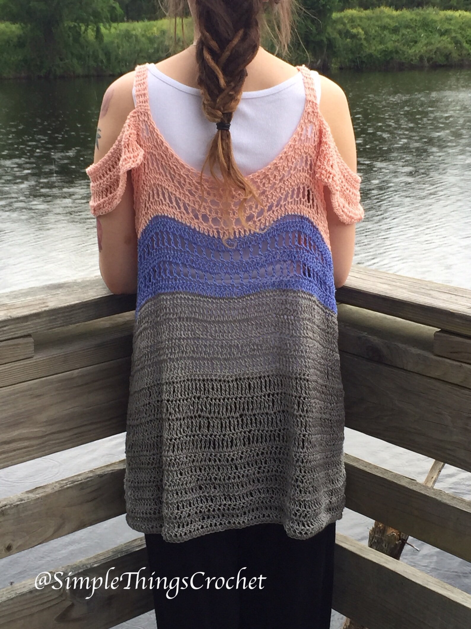 Crochet Tunic Top, Long Women's Top, Crochet Beach Cover-up, Cold ...