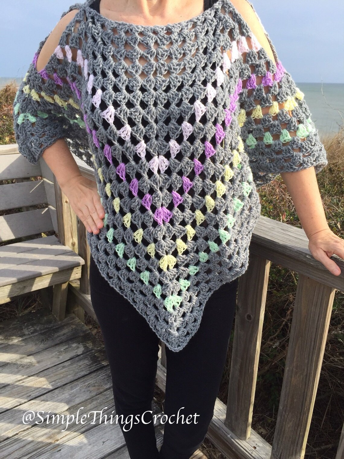 Easy Crochet Poncho Pattern Easy Crochet Sweater Triangle | Etsy