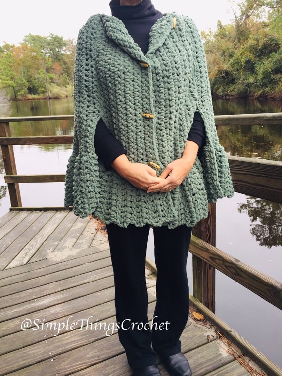 Easy Crochet Cape for Women Crochet Sweater Pattern Simple - Etsy