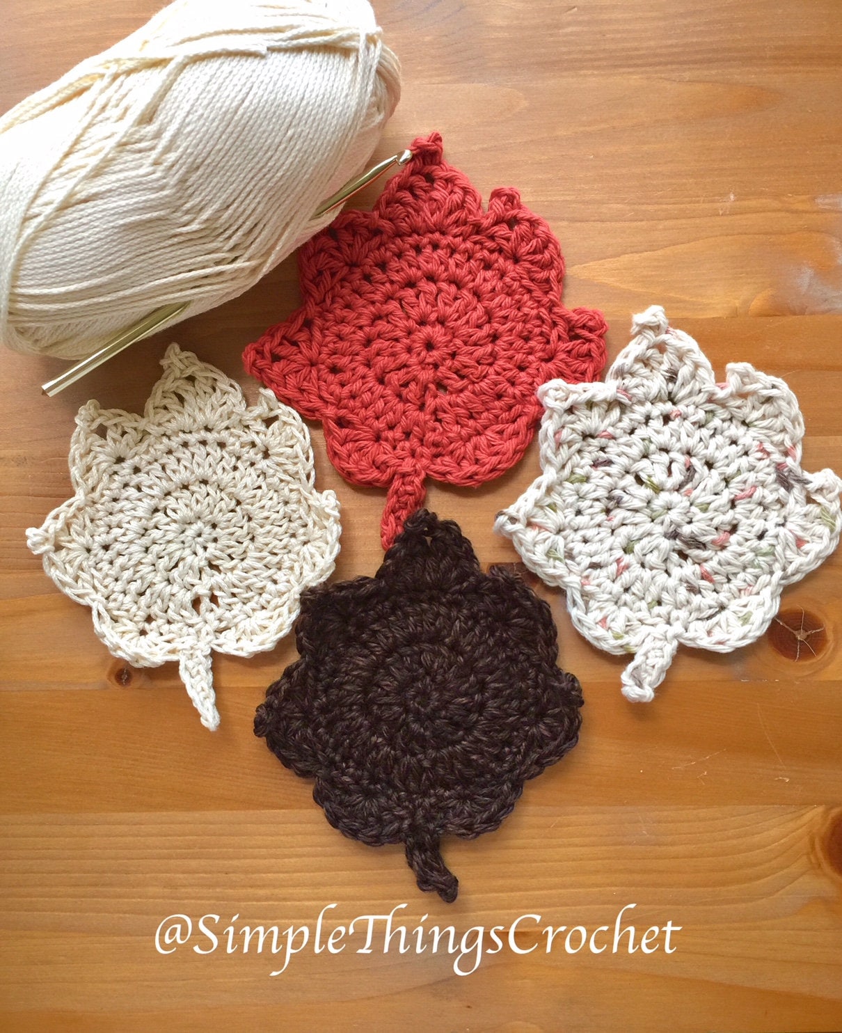 Autumn Leaf Crochet Pattern, Leaf Coaster Pattern, Crochet Coaster ...