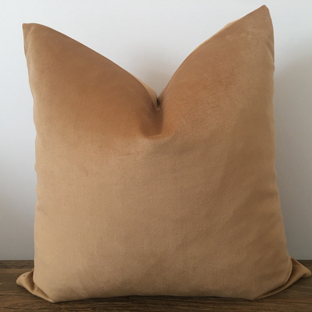 Camel Velvet Pillow Coverneutral Pillow Farmhouse Pillow - Etsy