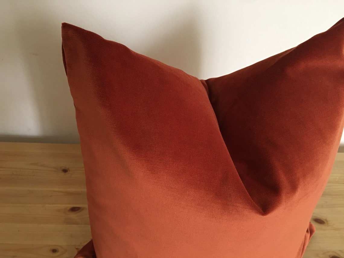 Rust velvet pillow cover fall pillow cover luxury velvet | Etsy