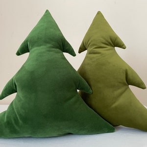 Pine Tree Shaped Pillow, Tree Velvet Cushion, Christmas Tree Pillow ...