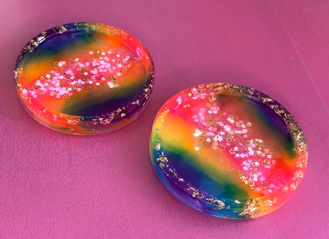 Neon Rainbow Coaster,resin Coaster,coaster Set,coaster,coasters,special ...