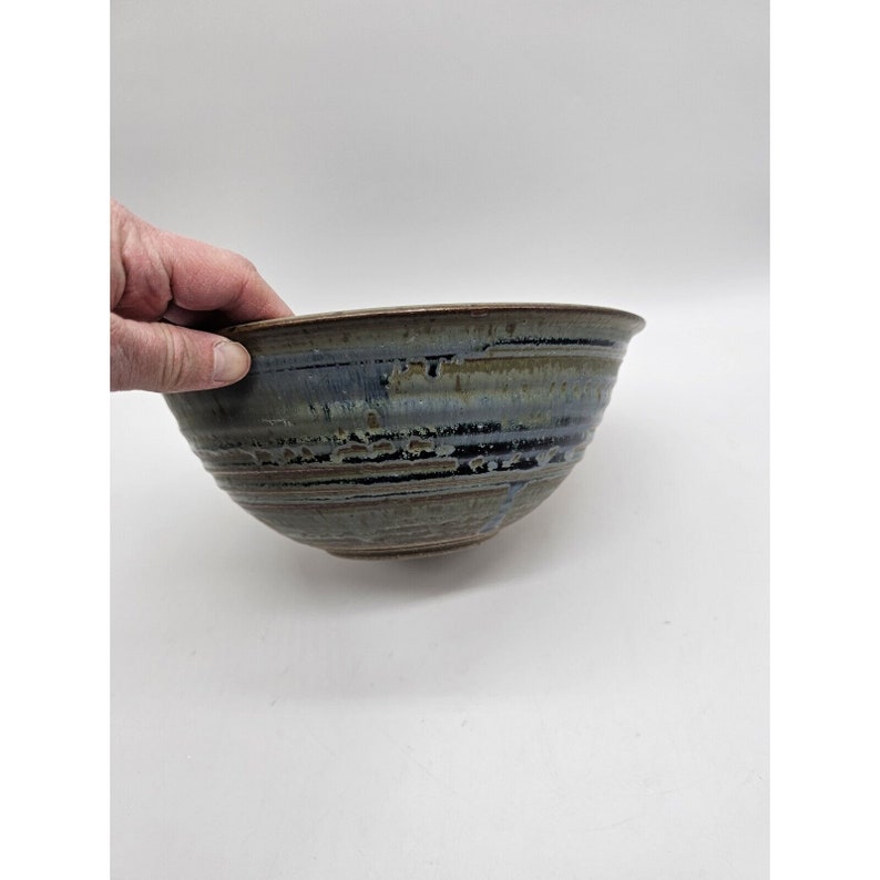 Art Pottery Geode 10" Bowl Vintage Signed by Artist Multicolored Glaze ...