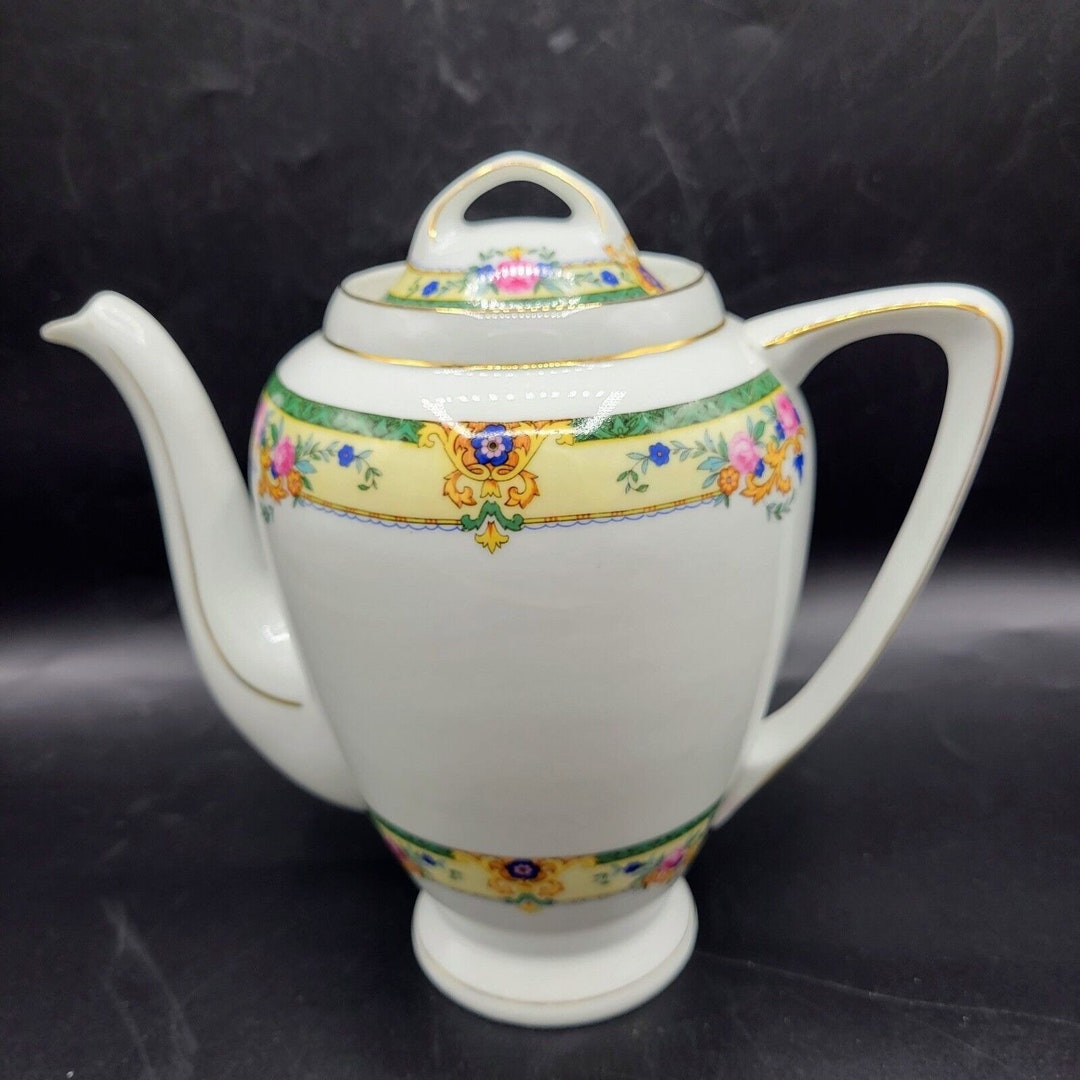 Vintage Coffee Pot Victoria China Czechoslovakia Floral Pattern - Etsy