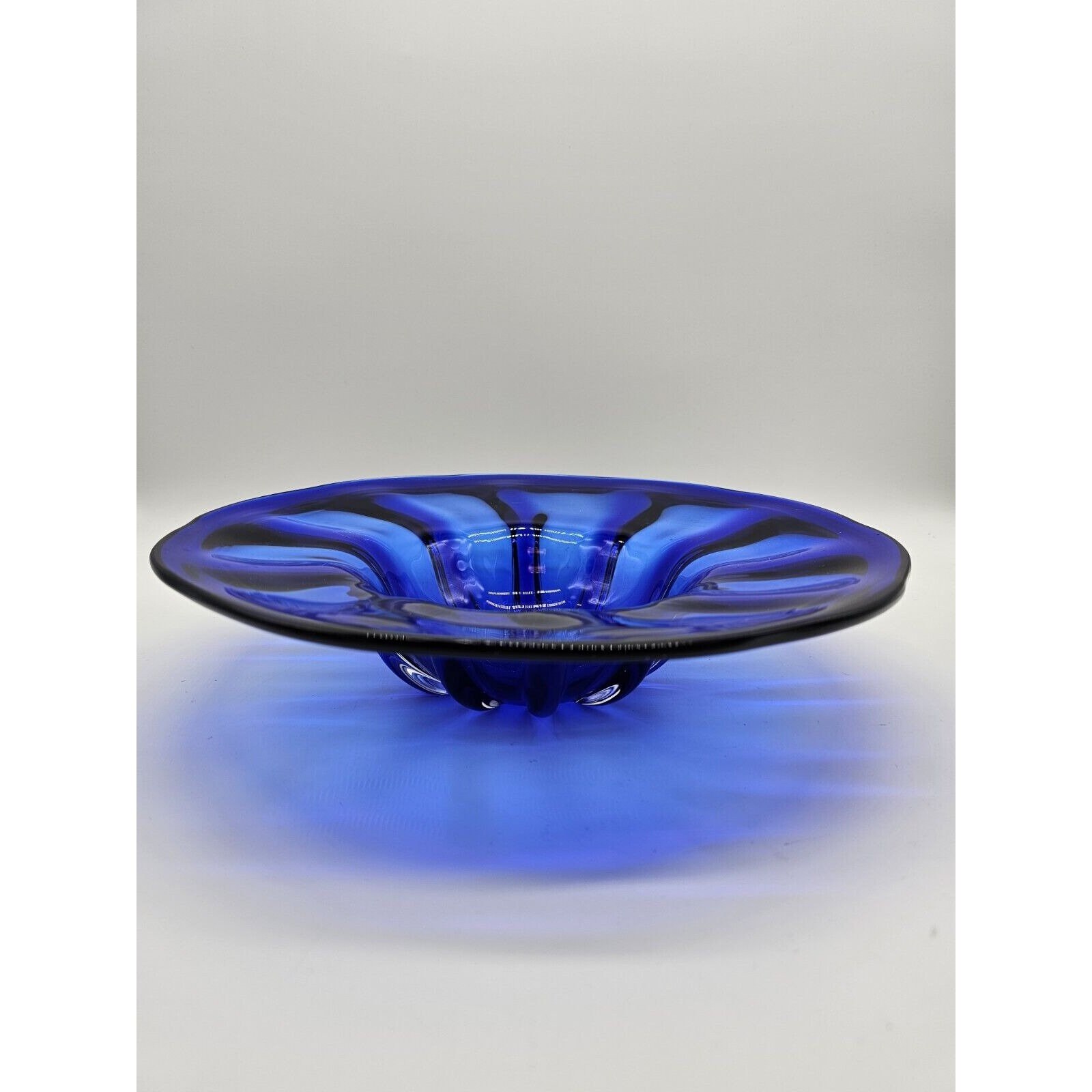 Dark Cobalt Blue MCM 11.5" Art Glass Console Bowl - Etsy