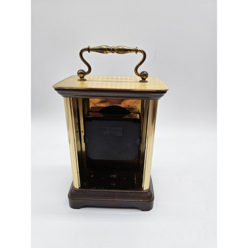 Woodford Quartz Brass Carriage Style Mantel Clock Vintage West Germany ...