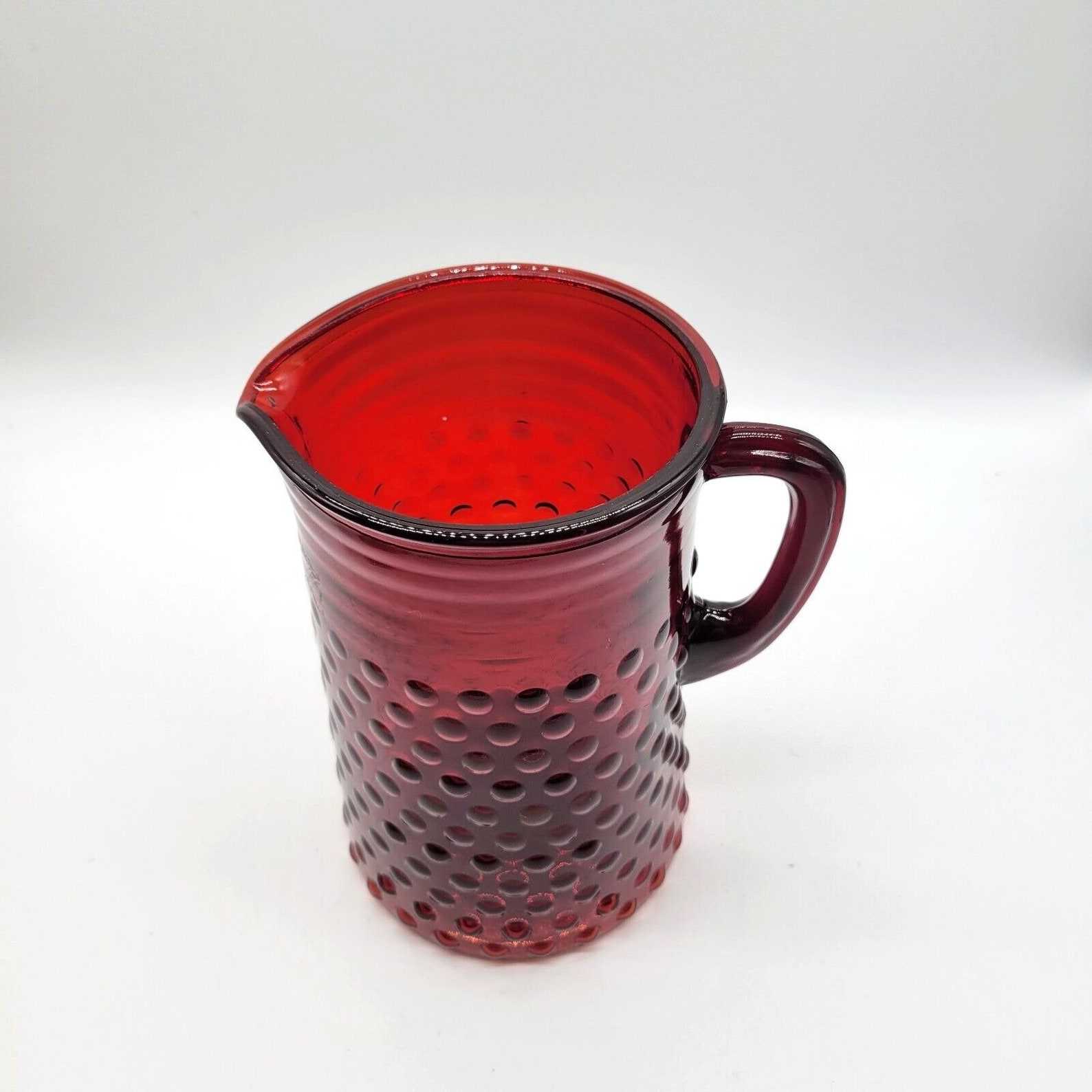 Vintage Anchor Hocking Ruby Red Hobnail 8 Glass Pitcher Christmas - Etsy
