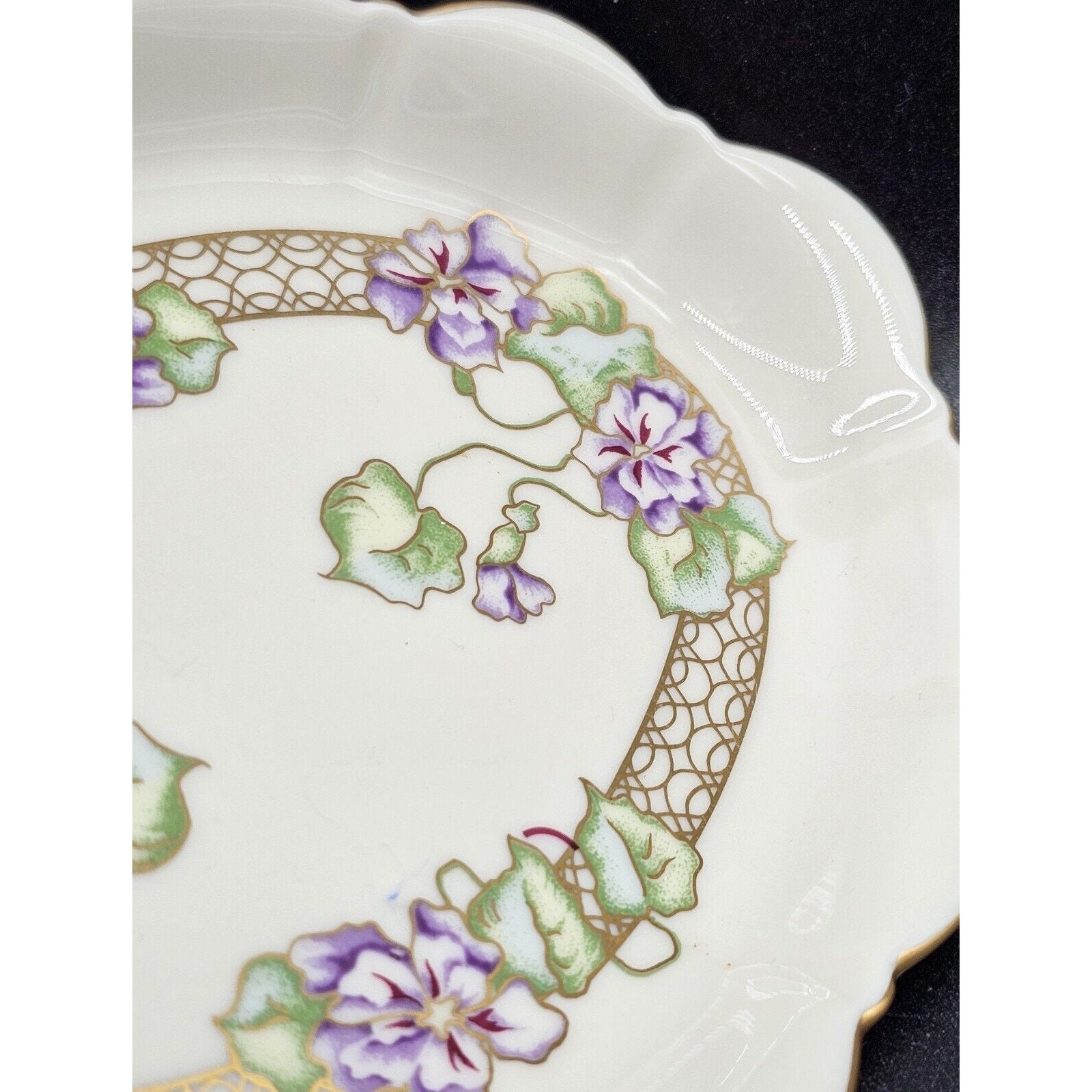 Vintage Pickard Hand Painted Flowers Gold Accents Trinket Dish Made in ...