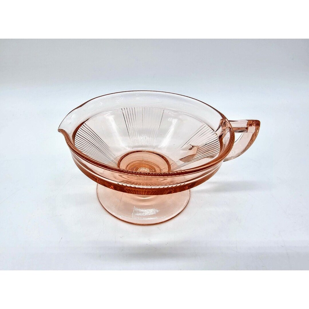 Heisey Glass Pleat and Panel Pink Glass Creamer Vintage Depression ...