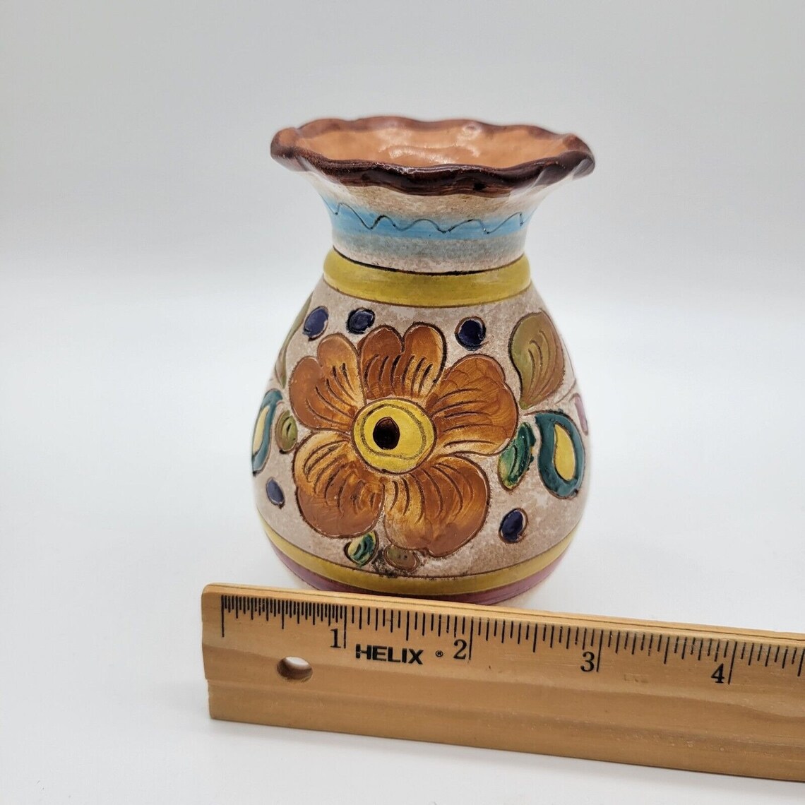 Small 5 Clay Bud Vase From Italy Handpainted Handmade - Etsy