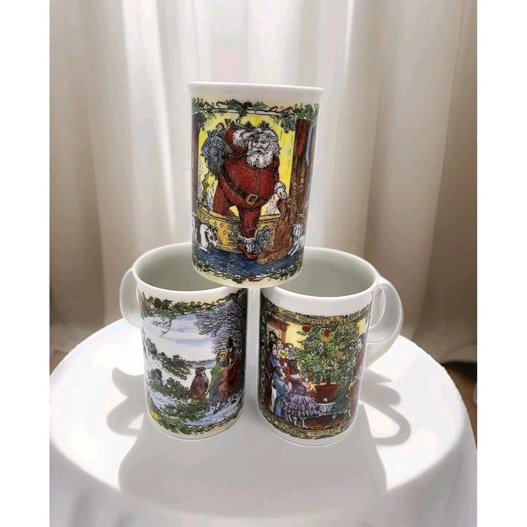 Dunoon Stoneware Scotland Victorian Christmas Cup Lot 3 Vtg Gathering ...