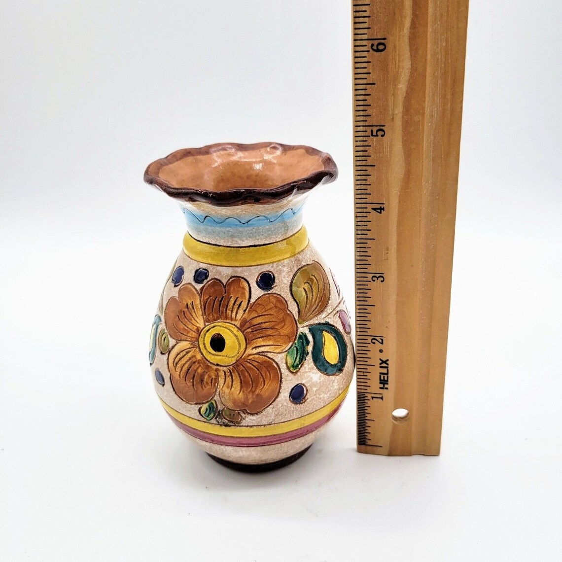 Small 5 Clay Bud Vase From Italy Handpainted Handmade - Etsy