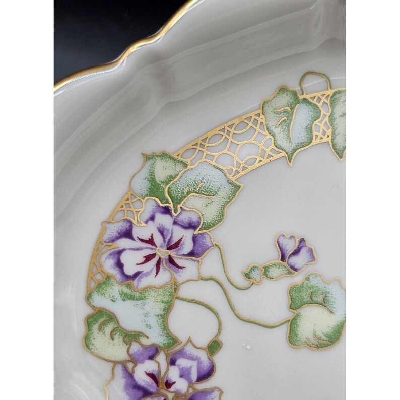 Vintage Pickard Hand Painted Flowers Gold Accents Trinket Dish Made in ...