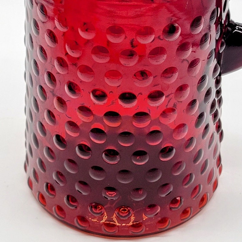 Vintage Anchor Hocking Ruby Red Hobnail 8 Glass Pitcher Christmas - Etsy