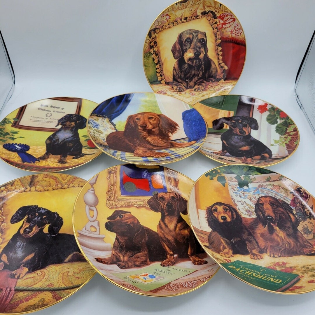 Danbury Mint Dachshunds Christopher Nick Collectors Plates Lot of 7 - Etsy