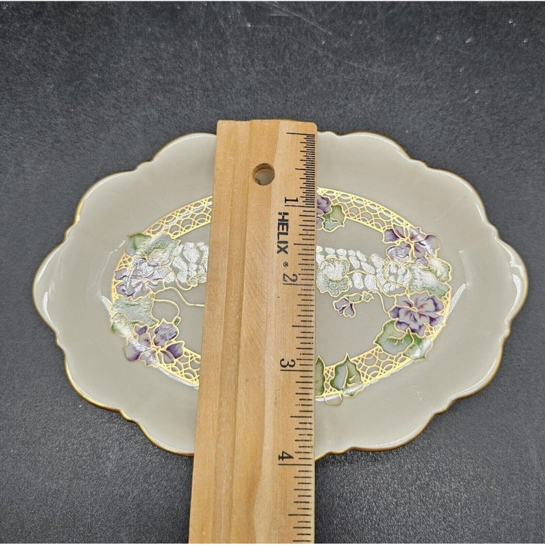 Vintage Pickard Hand Painted Flowers Gold Accents Trinket Dish Made in ...