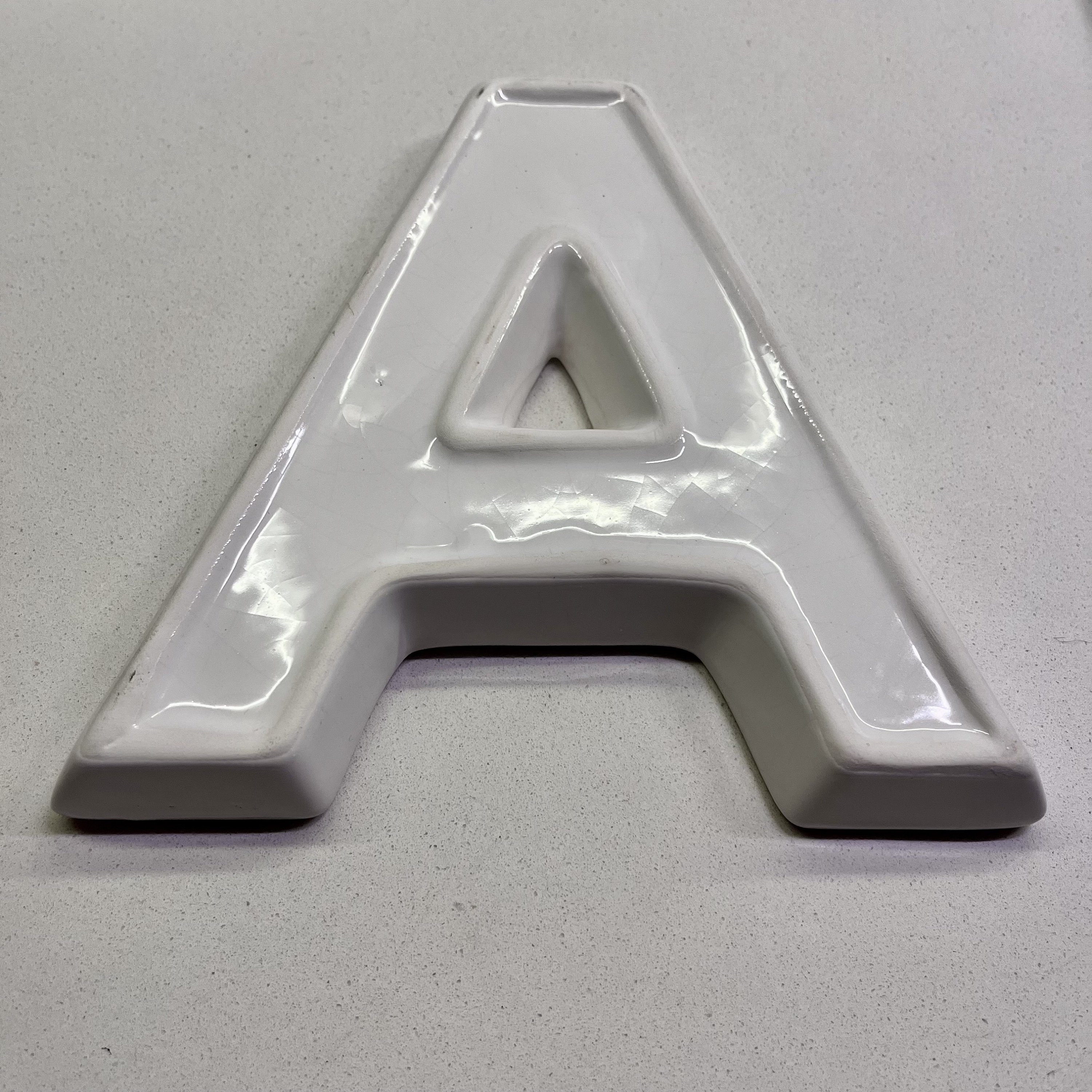 White Ceramic Letter A , Vintage White Alphabet Letter A, Letter R ...
