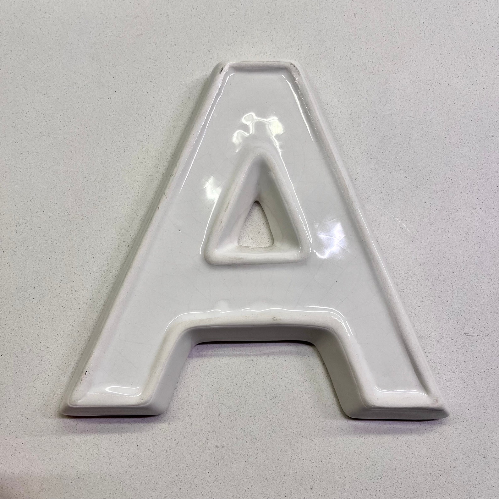 White Ceramic Letter A , Vintage White Alphabet Letter A, Letter R ...